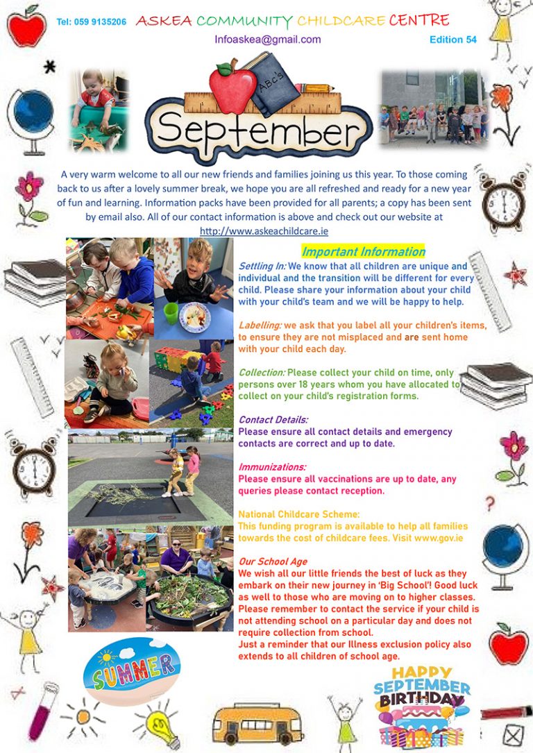 September 2023 Newsletter – Askea Community Childcare Centre